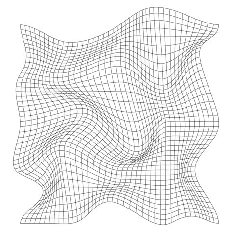 Premium Vector Distorted Square Grid Wireframe Wave Geometry Grid Warped Mesh Texture Curved