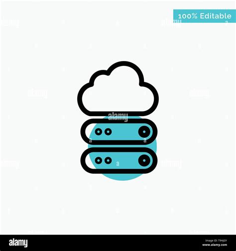 Big Cloud Data Storage Turquoise Highlight Circle Point Vector Icon
