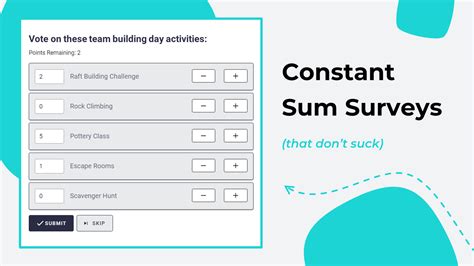 Constant Sum Survey Method [explanation And Real Examples] Opinionx — Free Stack Ranking Surveys