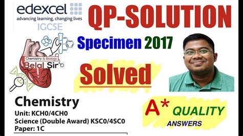 Edexcel Igcse Chemistry Specimen 2017 4ch0 4ch1 Paper 1c Youtube