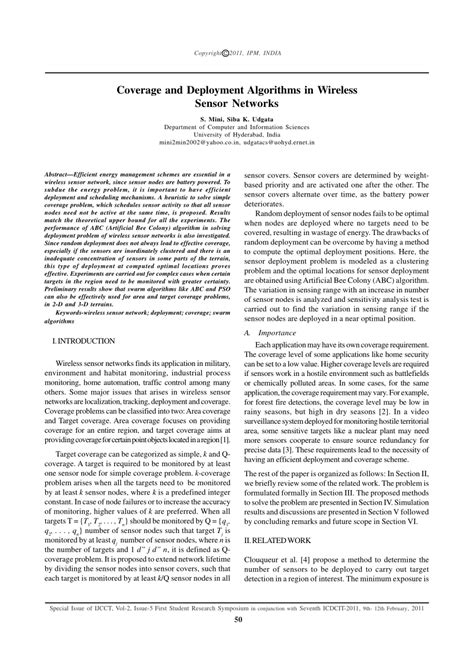 Pdf Coverage And Deployment Algorithms In Wireless Sensor Networks