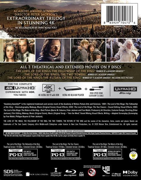 The Lord Of The Rings Extended And Theatrical 4k Ultra Hd Trilogy In