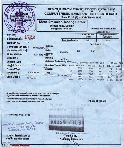 Vehicle Emission Test Certificate Karnataka At Rebecca Montgomery Blog