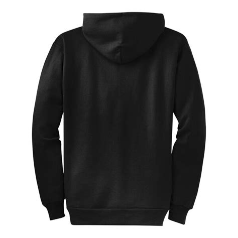 Port And Company Pc78zh Customizable Jet Black Core Fleece Full Zip Hoodie Sweatshirt Cotton