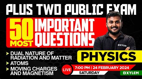 Plus Two Public Exam Physics 50 Most Important Questions Xylem
