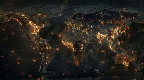 Premium Photo A World Map With Lines Of Communication Connecting Cities And Countries
