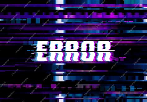 premium vector error page with glitch effect vector background