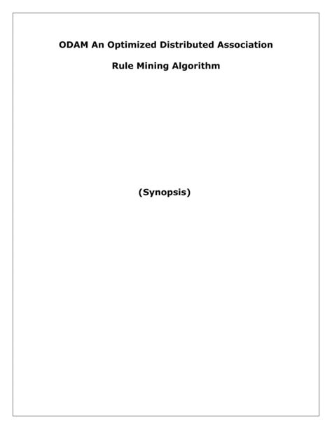 Odam An Optimized Distributed Association Rule Mining Algorithm