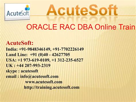 Oracle Rac Dba Online Training Ppt