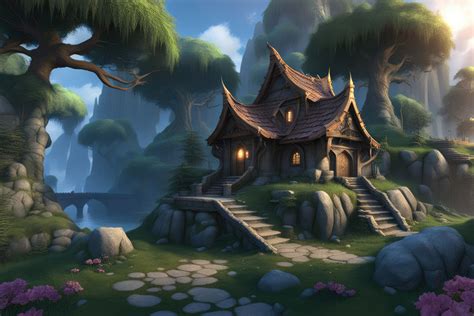 풍경 디스플레이 멋진 장소 3d 판타지 환경 Ai 배경 생성 일러스트레이션  무료 다운로드 Pikbest