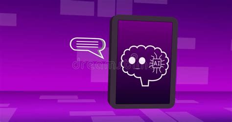 Image Of Ai Data Processing And Icons Over Computer Screen Stock Illustration Illustration Of