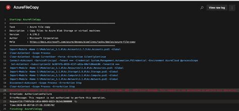 Azure Devops Pipeline Cannot Copy To Azure Storage Stack Overflow