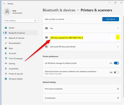 Как найти сведения о принтере в Windows 11