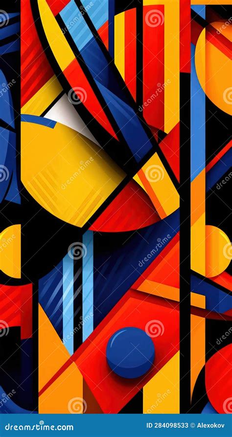 Modern Abstract Composition With Intersecting Lines And Bold Shapes Ai Generated Stock