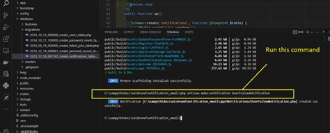 how to send notifications with database in laravel devops freelancer