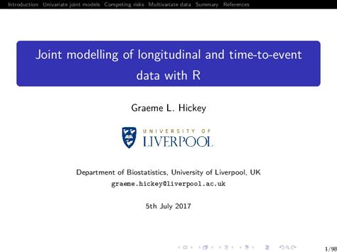 joint modelling of longitudinal and time to event data with r speaker