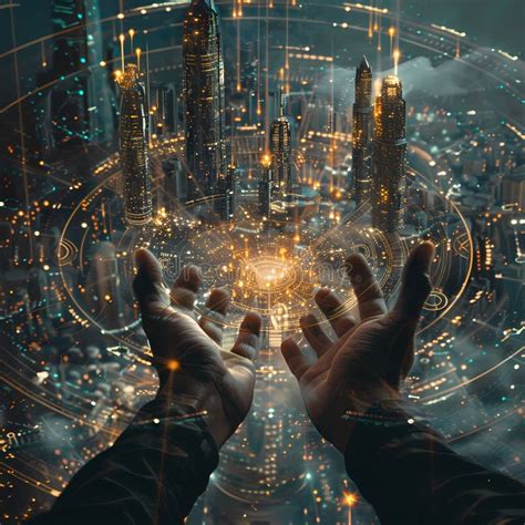 Digital Urban Mastery Ai Generative Stock Image Image Of Progress Network 309254879