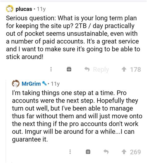 The Creator Of Imgur 11 Years Ago Guaranteeing Its Continuity Scrolller