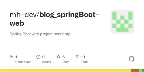Github Mh Dev Blog Springboot Web Spring Boot Web Project Bootstrap