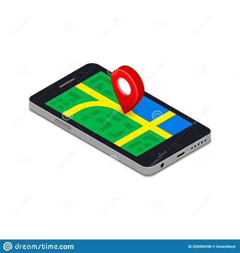 3d Isometric Mobile GPS Navigation Concept Vector Isolated