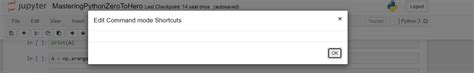 python i am unable to edit my shortcuts on jupyter notebook stack
