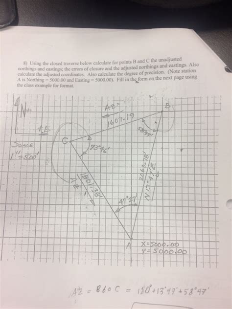 Solved 8 Using The Closed Traverse Below Calculate For