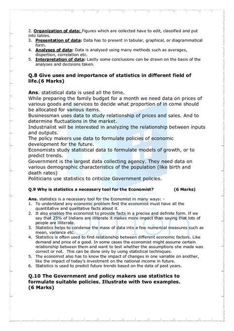 Important Questions For Class 11 Economics Statistics Chapter 1 Introduction