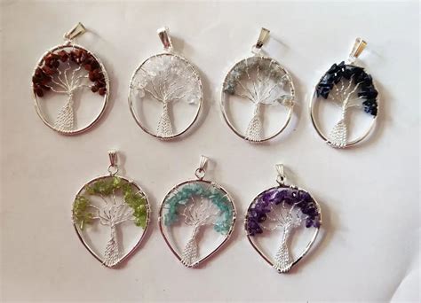 Tree Of Life Crystal Stone Pendant Oval And Drop Shape At 50 Piece Pendant In Jaipur ID