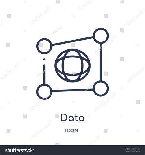 Data Interconnected Icon User Interface Outline Stock Vector Royalty