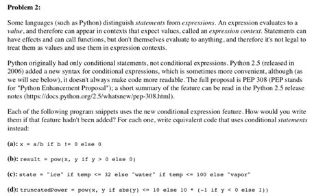 Solved Problem 2 Some Languages Such As Python