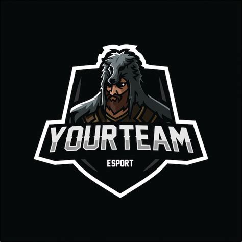 바이킹 전사 로고 템플릿 프리미엄 벡터