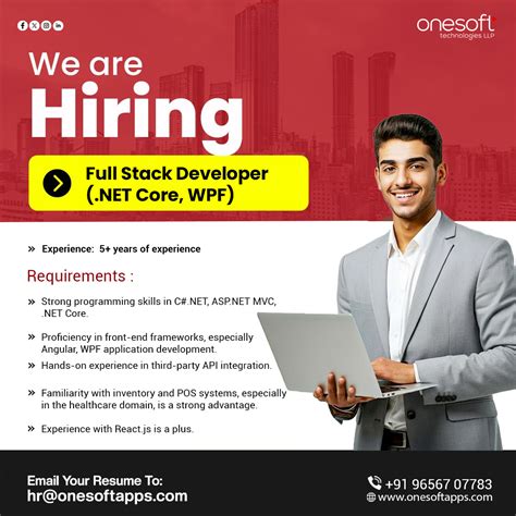 Onesoft We Are Hiring A Full Stack Developer Net Core Wpf