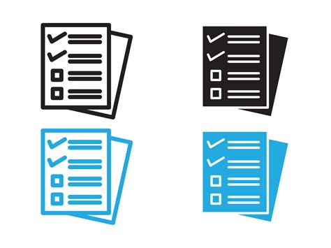 Assignment Icon Black And White Outline Sign 48315404 Vector Art At