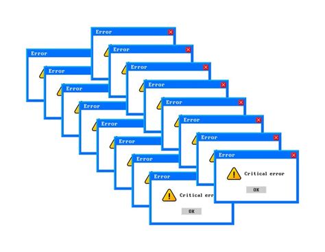 Premium Vector Old Computer Window Critical Error Blank Template Window In Retro Style Error