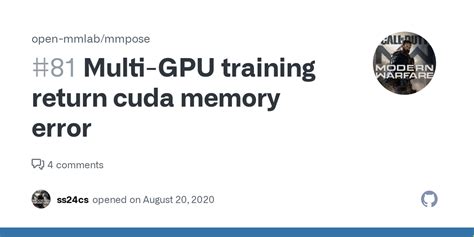 Multi Gpu Training Return Cuda Memory Error Issue Open Mmlab Mmpose Github