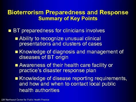 Preparing For And Responding To Bioterrorism Information For