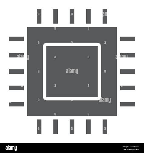 Microchip Core Glyph Icon Electronic And Digital Cpu Sign Vector Graphics A Solid Pattern