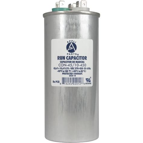 Appli Parts 45 10 Mfd Uf Dual Run Capacitor For Ac Motor Hvac 370 Or