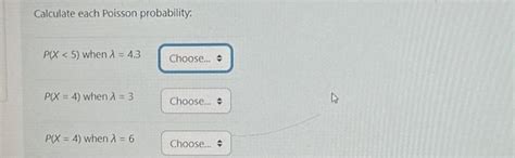 Solved Calculate Each Poisson Probability P X