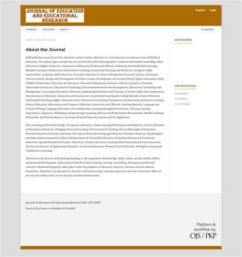 《journal Of Education And Educational Research》jeerissn 2957 9465 教育与教育研究杂志 知乎