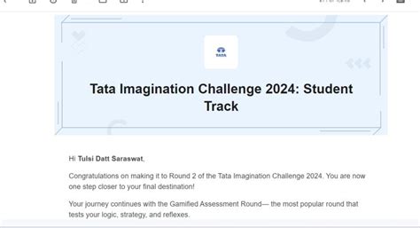 Tulsi Datt Saraswat On Linkedin Tataimaginationchallenge2024