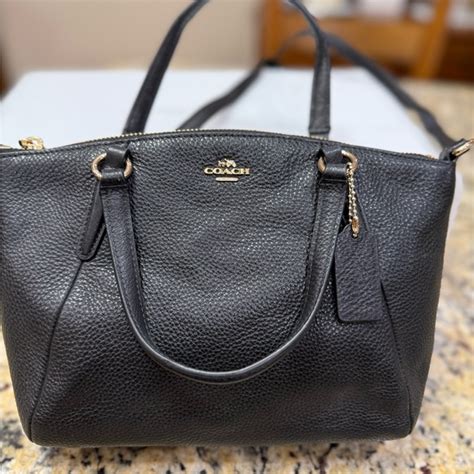 Coach Bags Coach Black Leather Crossbody Bag With Gold Accents