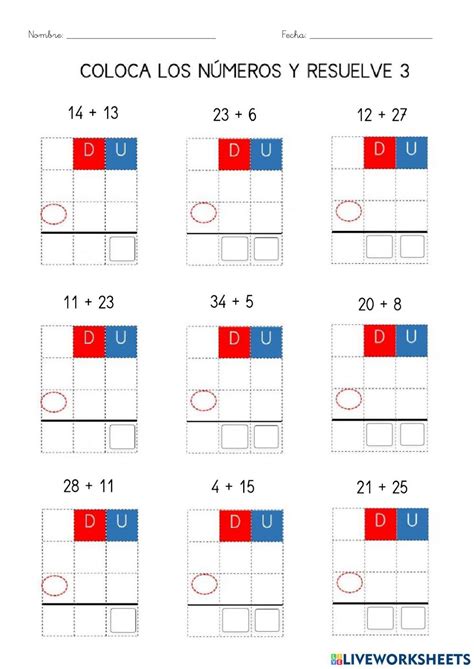 Sumas Dos Cifras Interactive Worksheet Teaching Digital Prints Prints