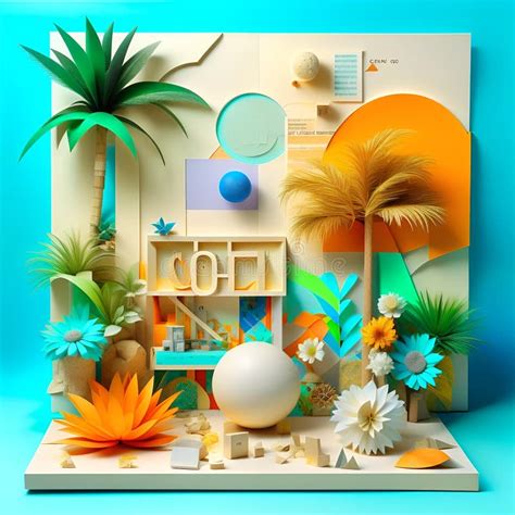 3d Paper Layout On The Theme Of Ecology Environmental Protection Stock