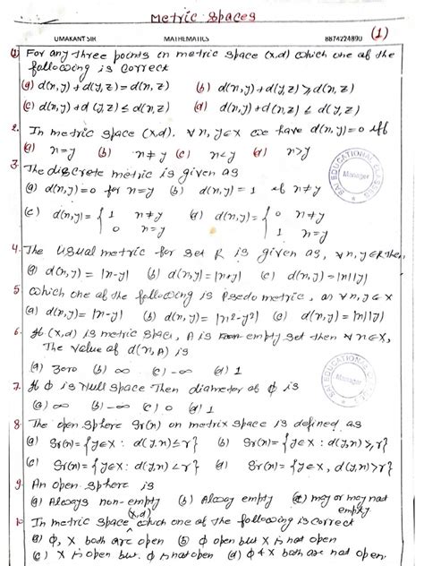 metric space pdf