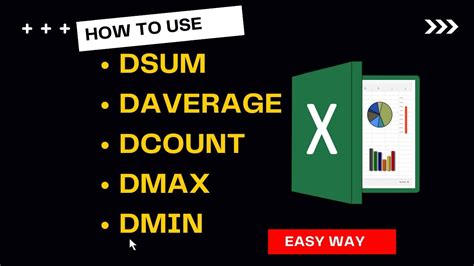 Database Functions In Excel Youtube