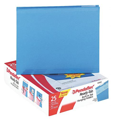 PENDAFLEX Hanging File Folders Blue PK25 23K485 PFX42622 Grainger