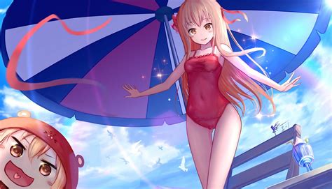 배경 화면 삽화 애니메이션 우산 만화 원피스 수영복 히 모토 우마루 찬 아카네 이로 소 소 칼루 스크린 샷