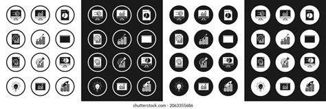 Set Document Graph Chart Pie Infographic Stock Vector Royalty Free Shutterstock