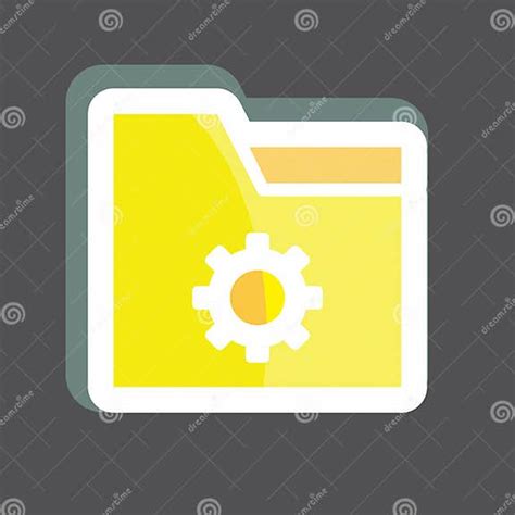 Sticker Folder Settings Suitable For User Interface Symbol Simple Design Editable Design